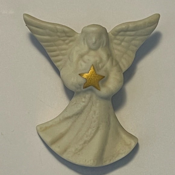 Lenox | Jewelry | Lenox Cream Angel Brooch With Gold Star | Poshmark